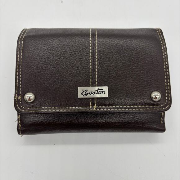 Buxton | Bags | Buxton Brown Leather Trifold Wallet | Poshmark